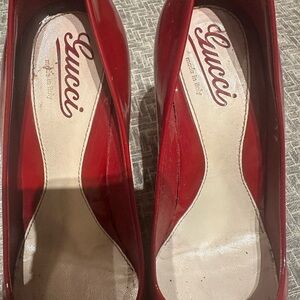 Gucci | Shoes | Authentic Gucci Red Patent Leather Heels Timeless ...